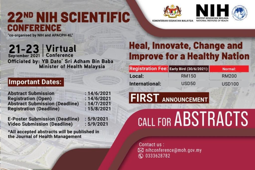 22nd NIH Scientific Conference – first announcement – APACPH Kuala Lumpur